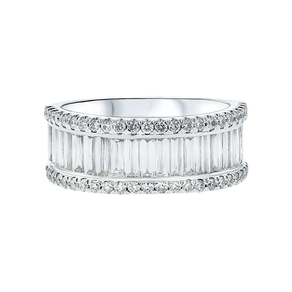 Crisscut Diamond 3 Row Wedding Band | Schwarzschild Jewelers