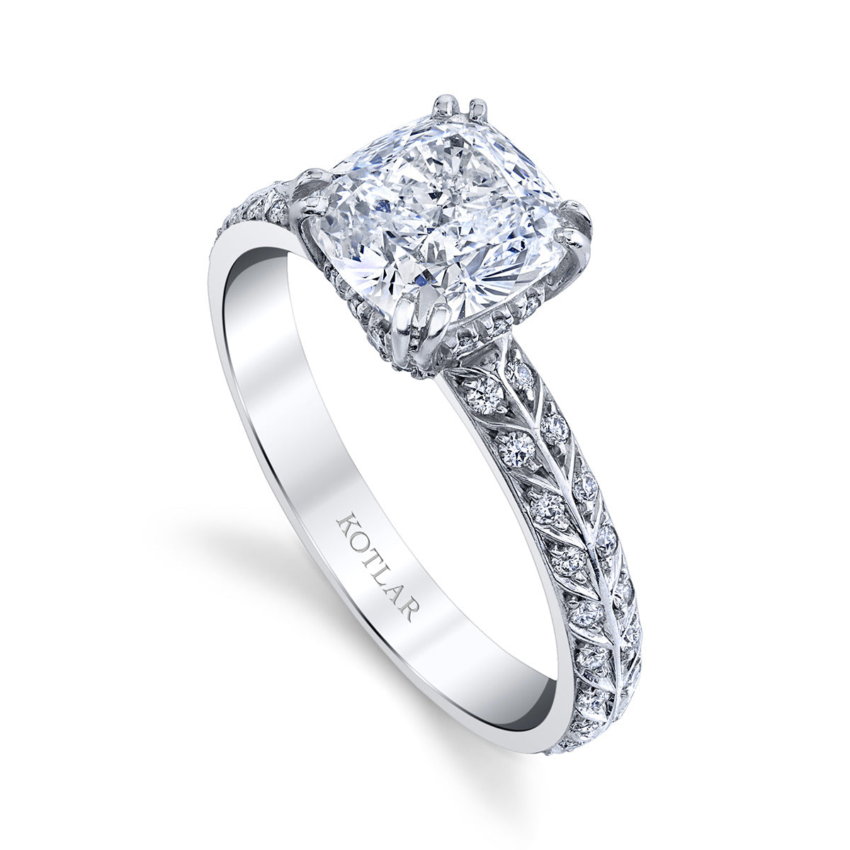 Chevron Kotlar Cushion-cut Diamond Ring | Schwarzschild Jewelers