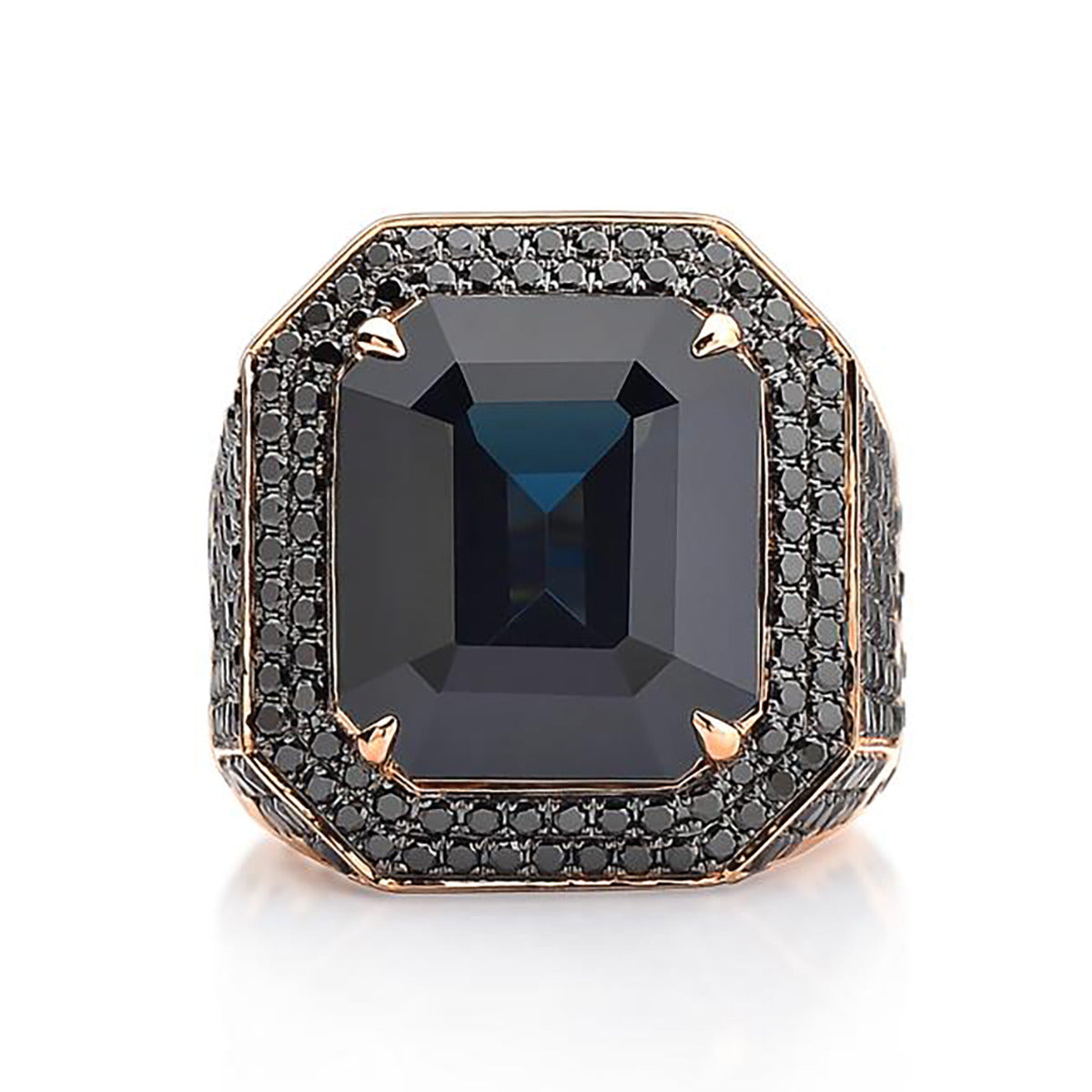 Black Spinel and Black Diamond Ring | Schwarzschild Jewelers