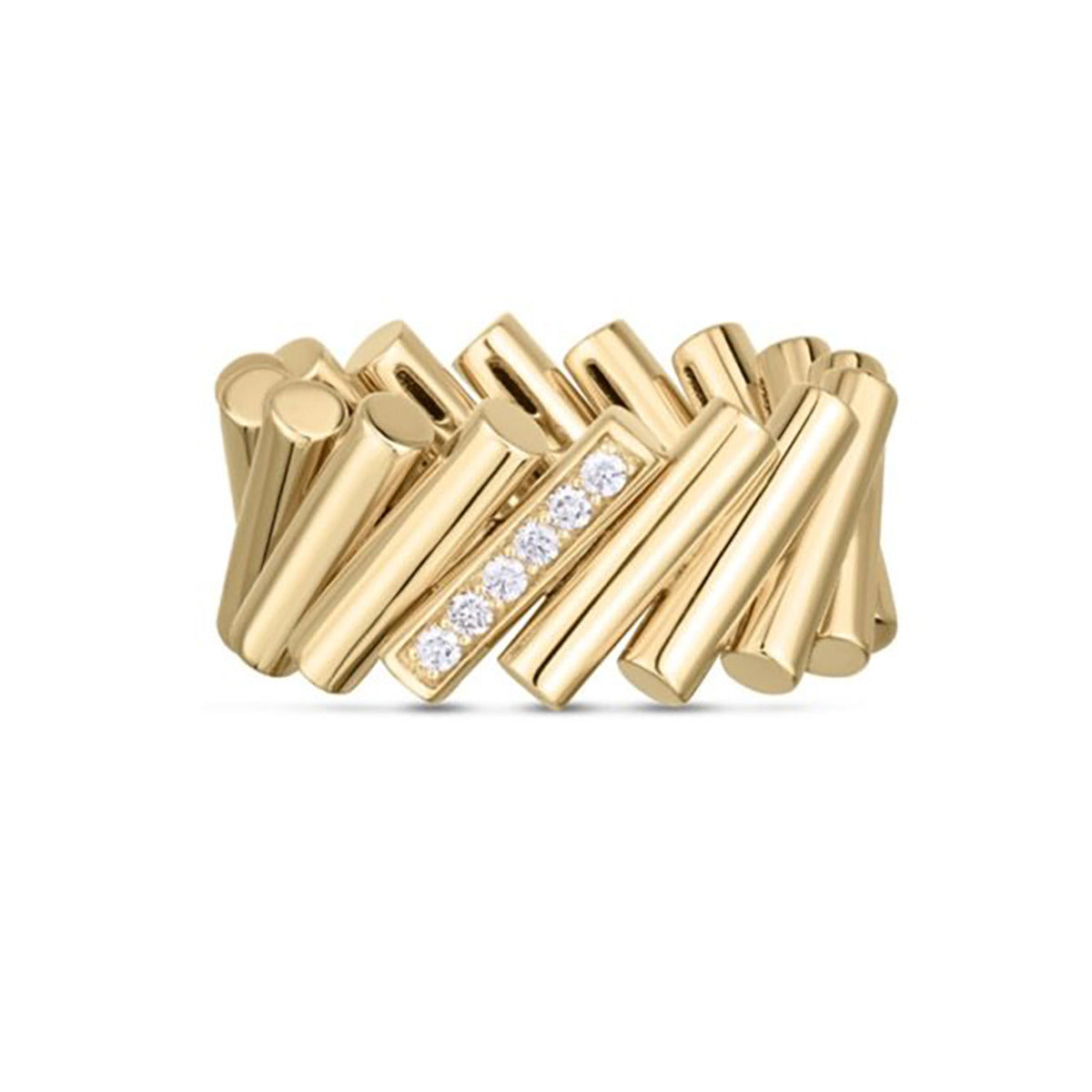 18K Yellow Gold Domino Diamond Ring | Schwarzschild Jewelers
