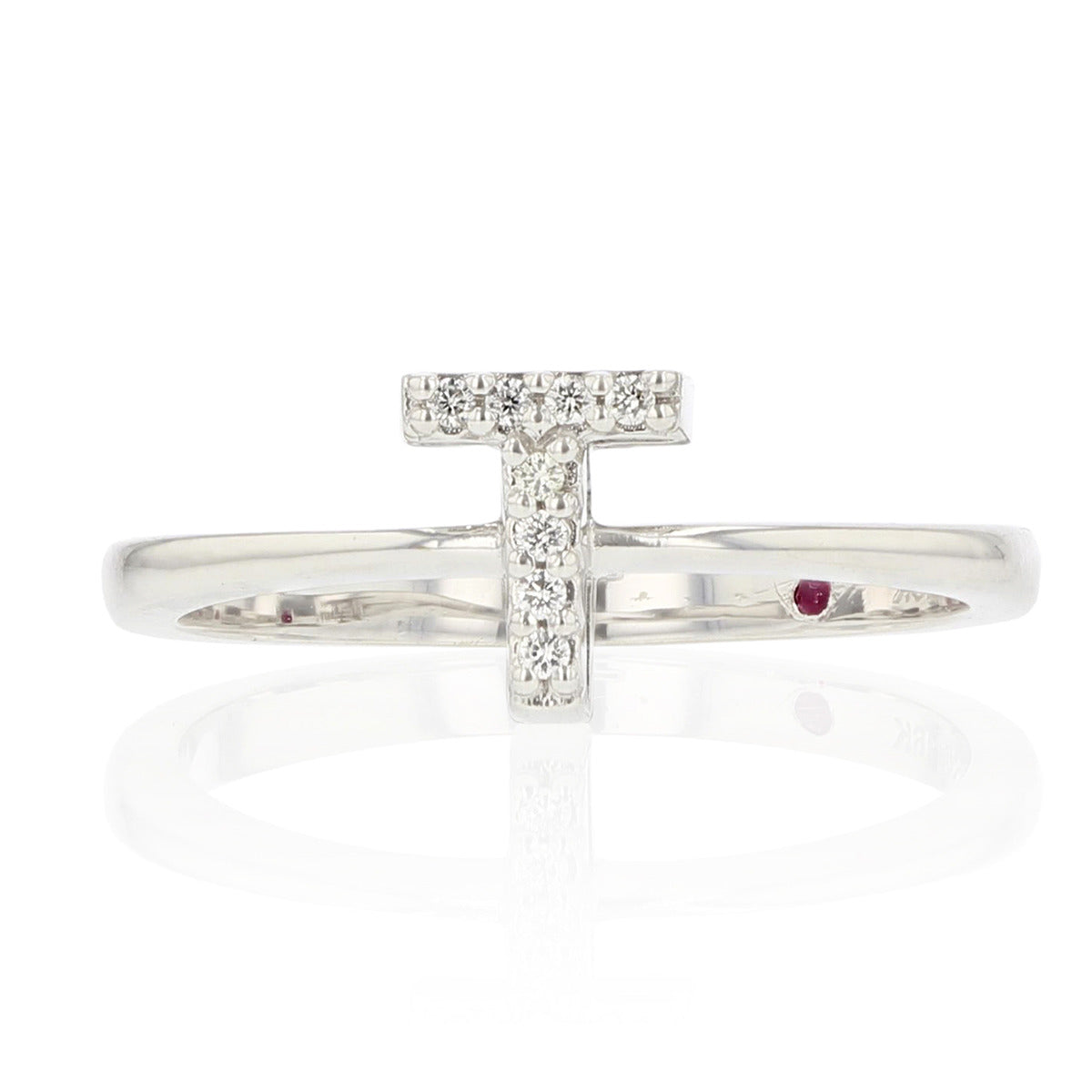 Love Letter T Ring with Diamonds | Schwarzschild Jewelers