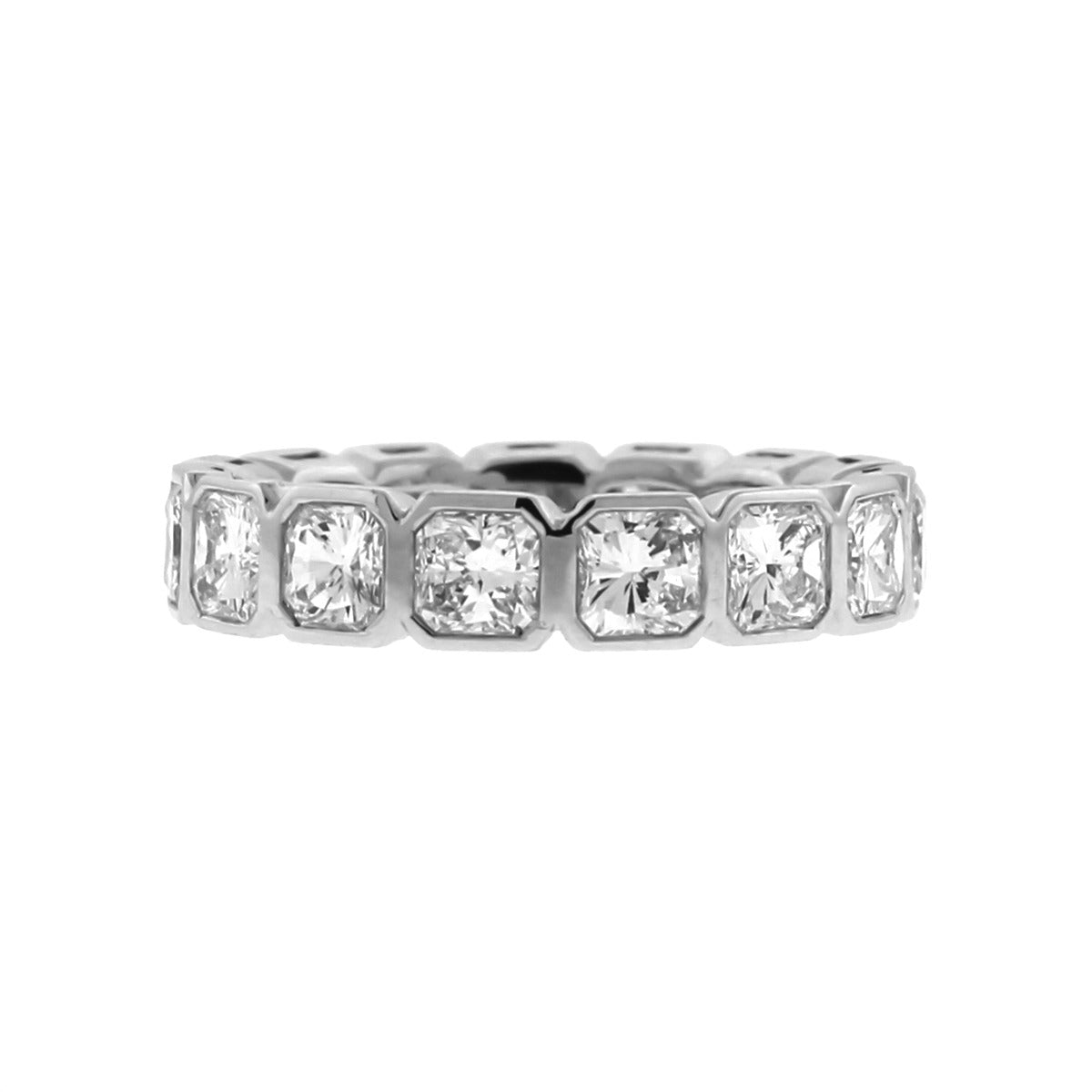 Platinum Square Radiant-cut Diamond Eternity Band | Schwarzschild Jewelers