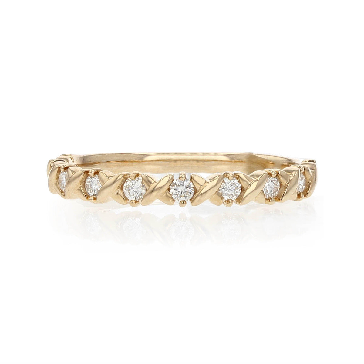 Diamond X Design Wedding Band | Schwarzschild Jewelers