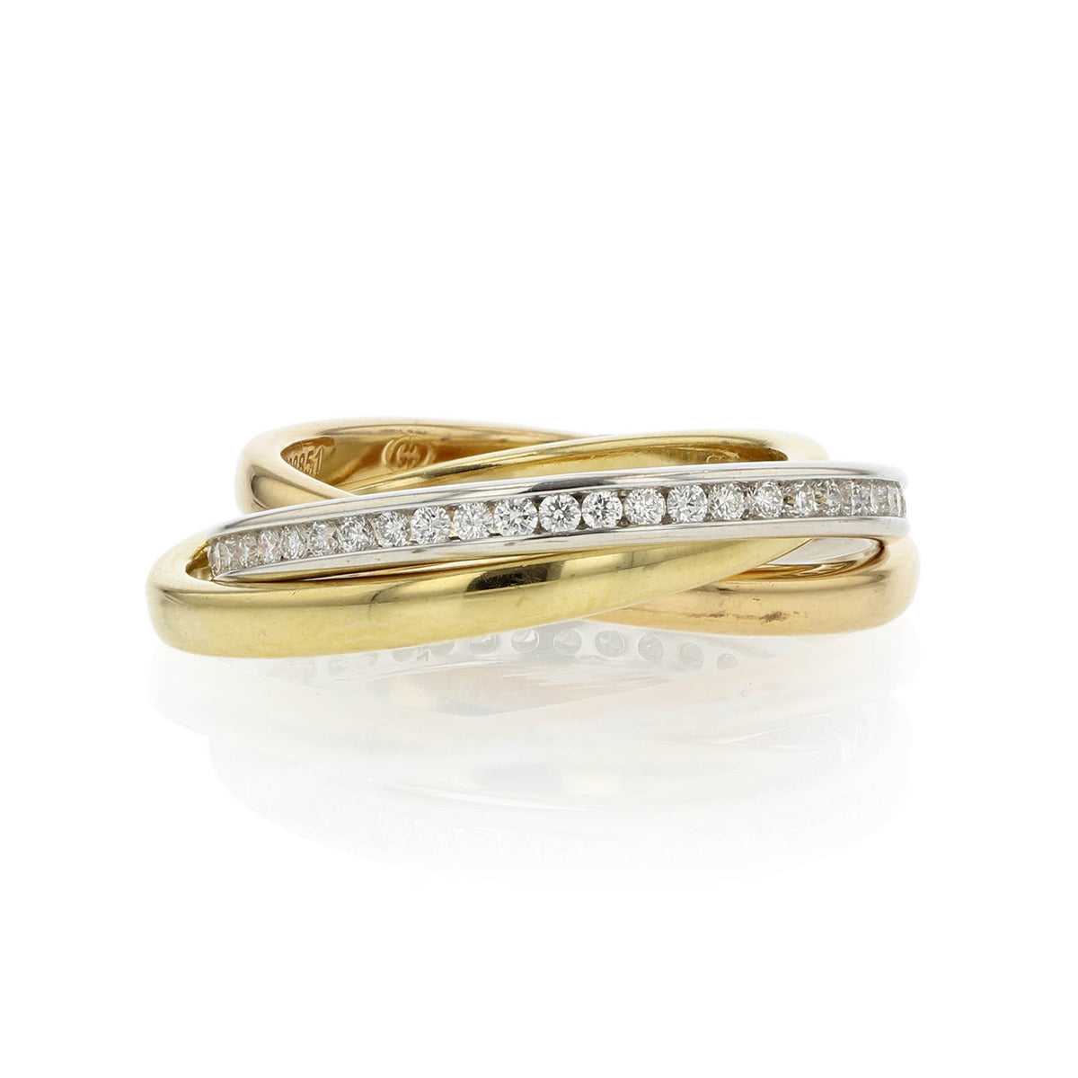 18K Yellow and White Gold Diamond Interlocking Rings | Schwarzschild ...
